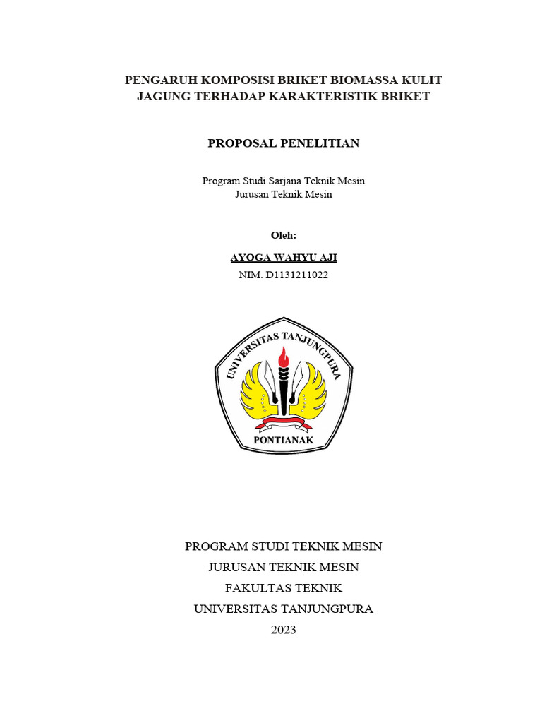 Pengaruh Komposisi Briket Biomassa Kulit Jagung Terhadap Karakteristik Briket Ayoga | PDF