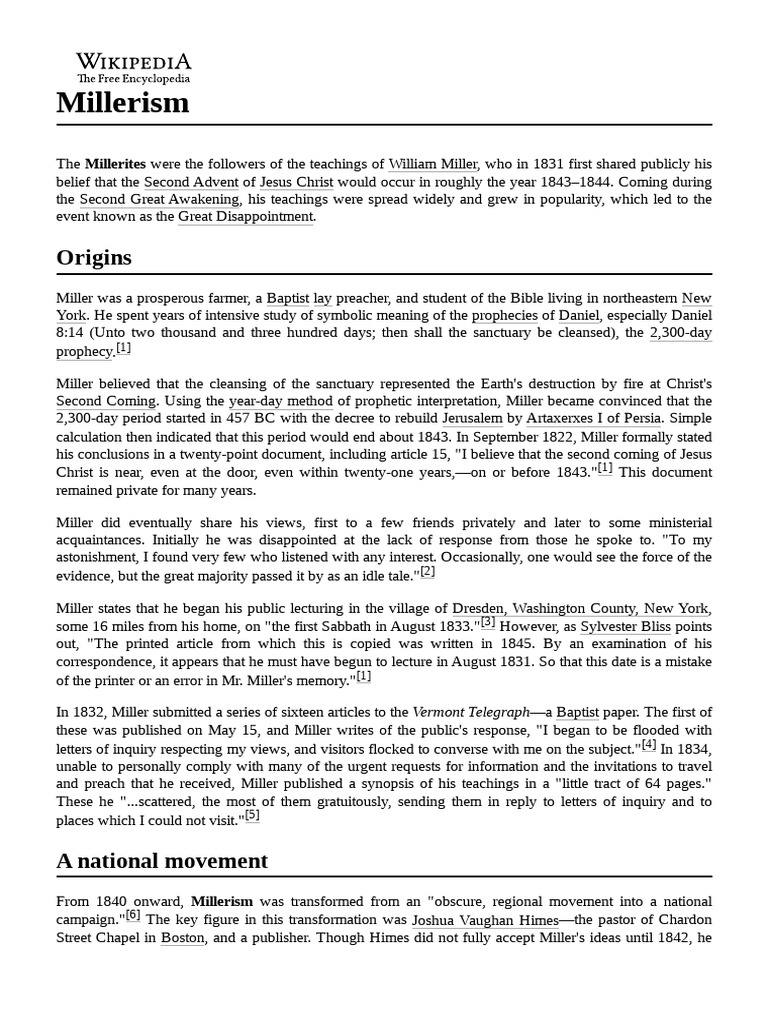 Millerism | PDF | Adventism | Apocalyptic Groups
