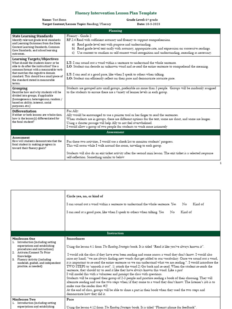 Edu443 - Assess Fluency Pdf-Merged | PDF | Fluency | Learning