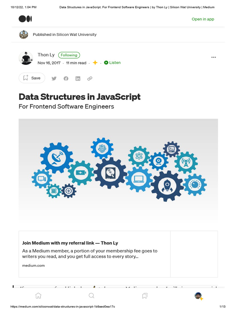 Data Structures In Javascript For Frontend Software Engineers By Thon Ly Silicon Wat 