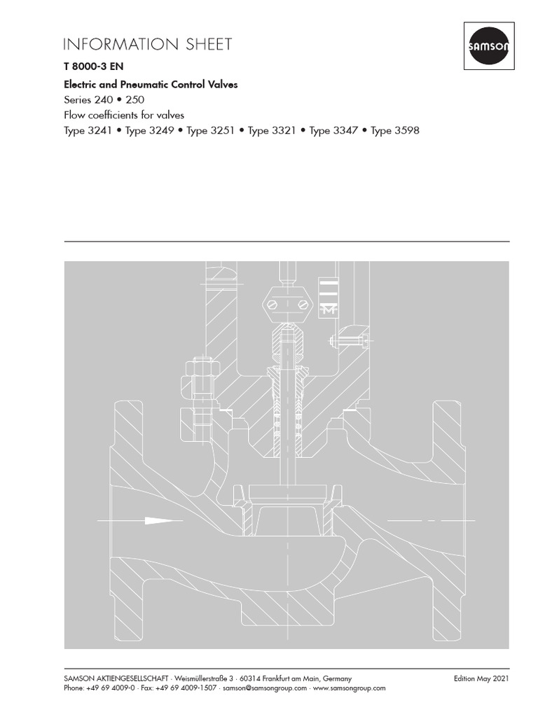 Series 240 - 250 Flow Coefficients For Valves Type 3241 - Type 3249 ...