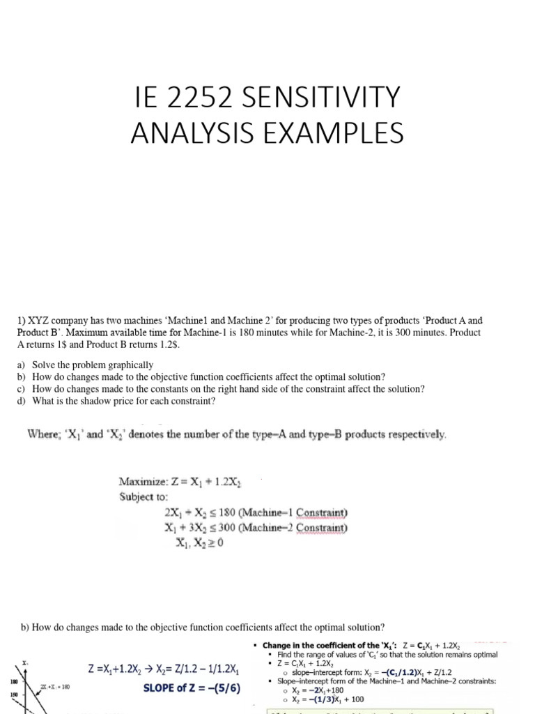 IE 2252 Sensitivity Analysis Examples | PDF IE 2252 Sensitivity Analysis Examples | PDF