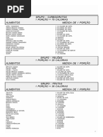 Fator de correção e cocção tabela | PDF | Alimentos | Plantas comestíveis