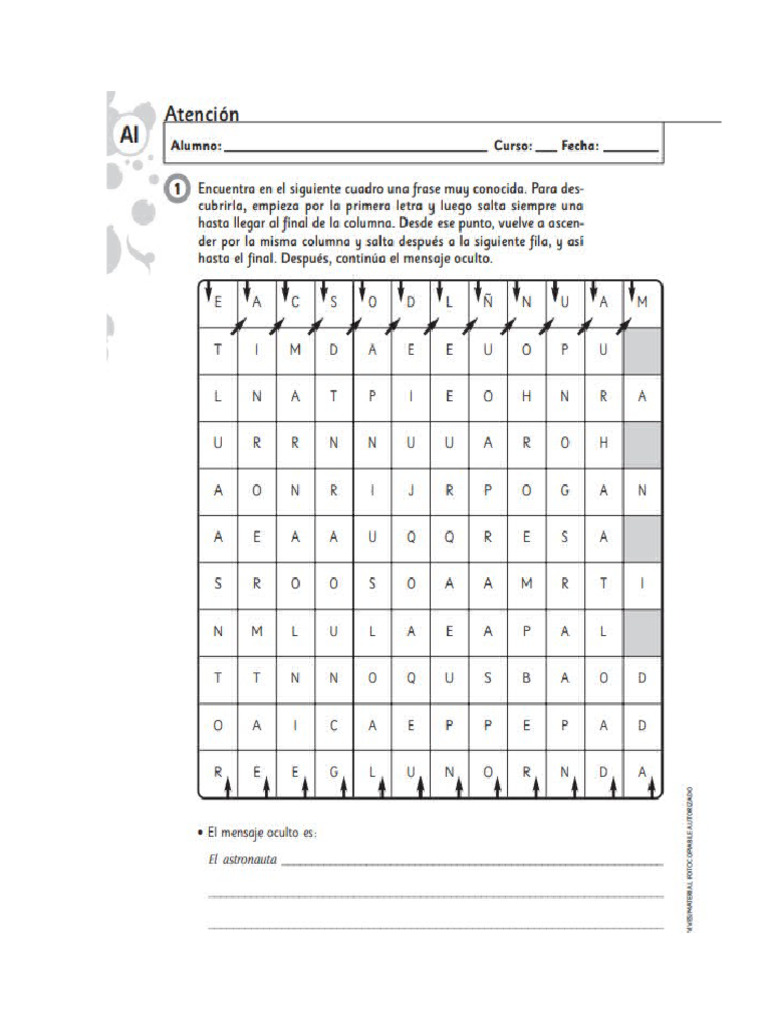 Guia de Atencion y Memoria | PDF