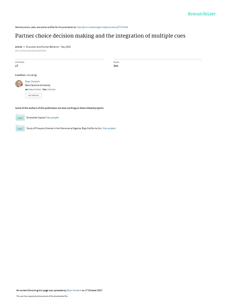 Partner Choice Decision Making | PDF | Dependent And Independent Variables | Factor Analysis