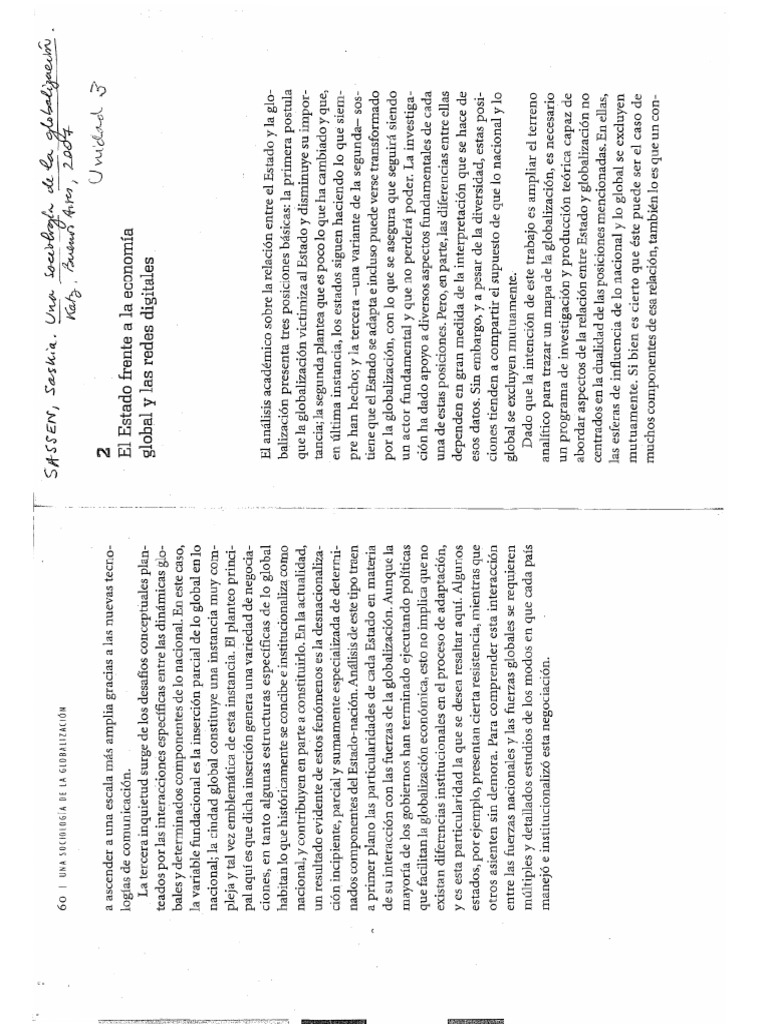 Sassen, Socio. 2 | PDF