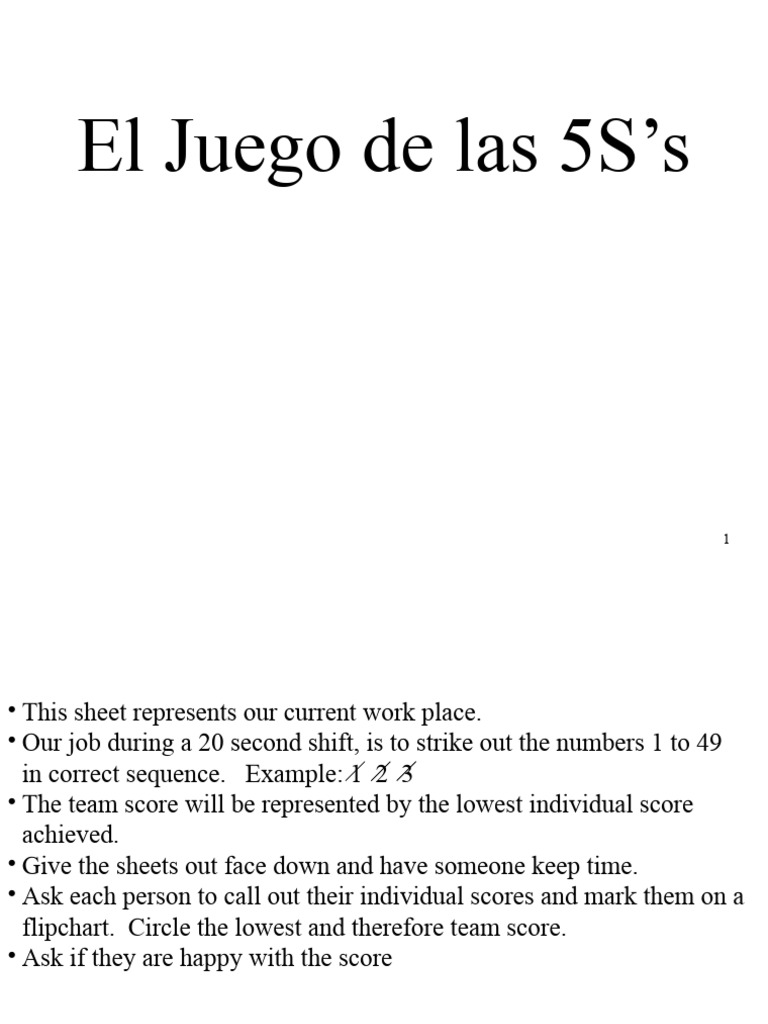 5S Game | PDF