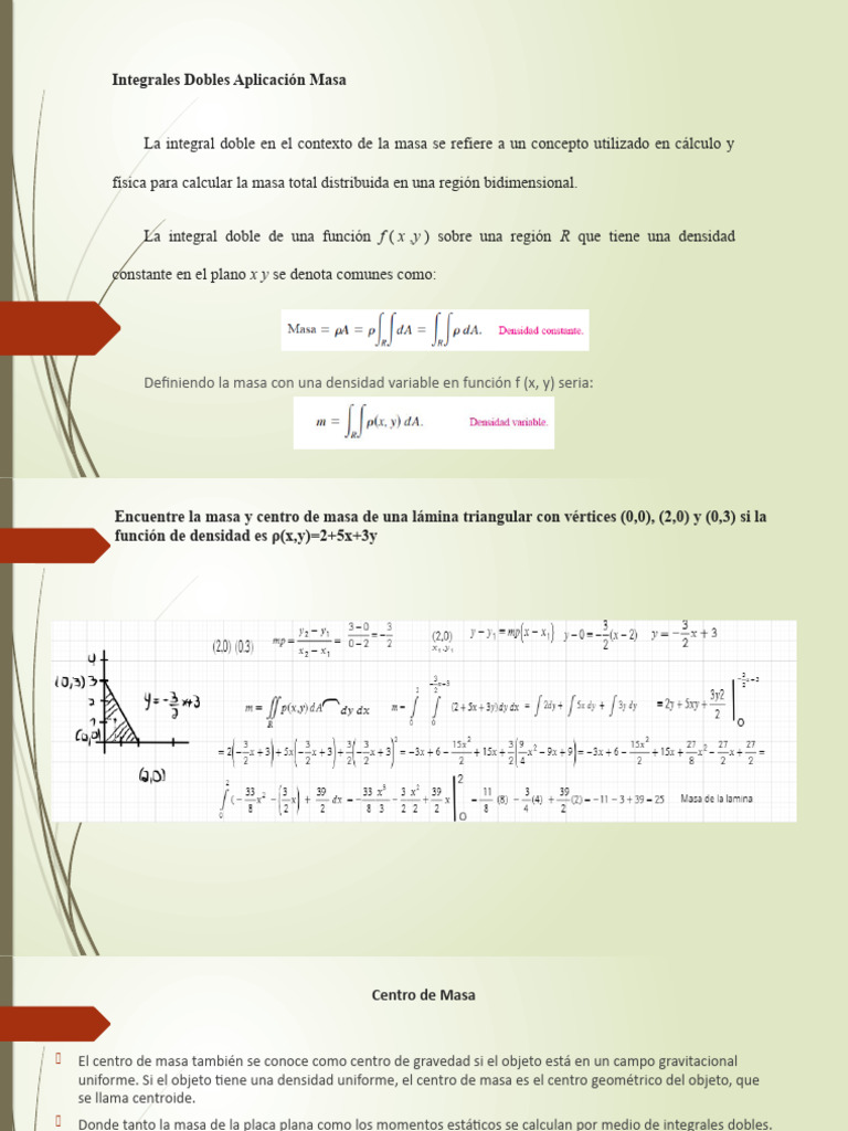Integrales Dobles Aplicación Masa | PDF | Masa | Integral