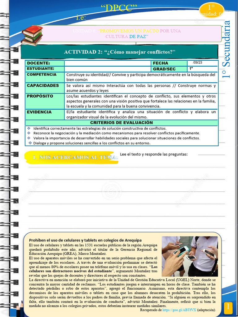 1° DPCC - Actv.02 - Unid.6 2023 | PDF | Mediación | Negociación