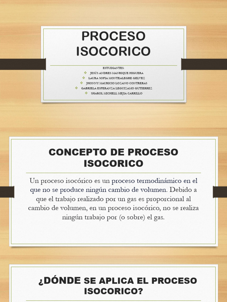 Proceso Isocórico: Definición y Ejemplos | PDF