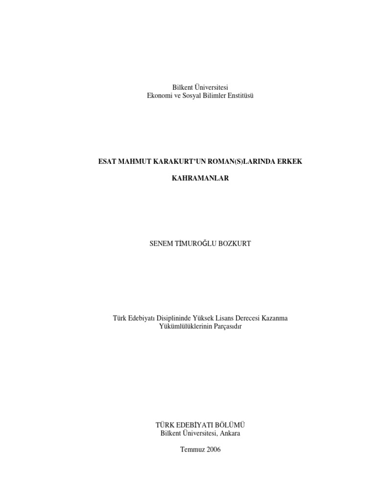 Esat Mahmut Karakurt Un Roman S Larinda | PDF Esat Mahmut Karakurt Un Roman S Larinda | PDF