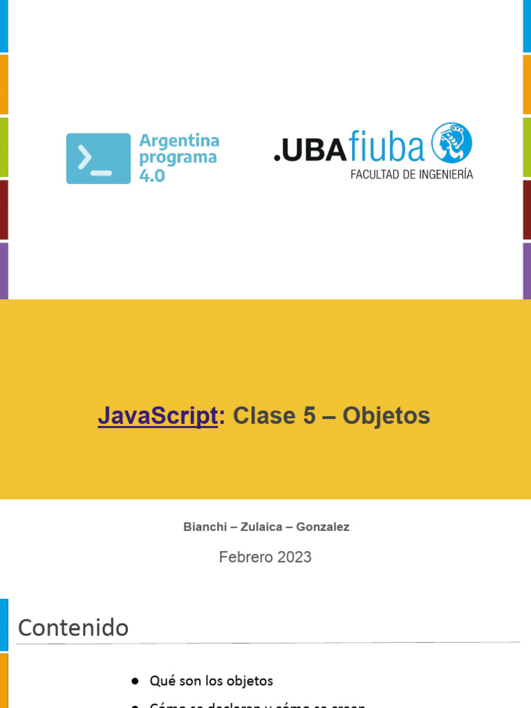 JS Clase05 2 Objetos | PDF | Programación de computadoras | Informática