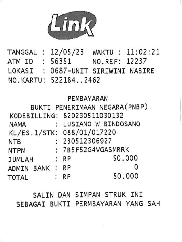 Bukti Pembayaran | PDF