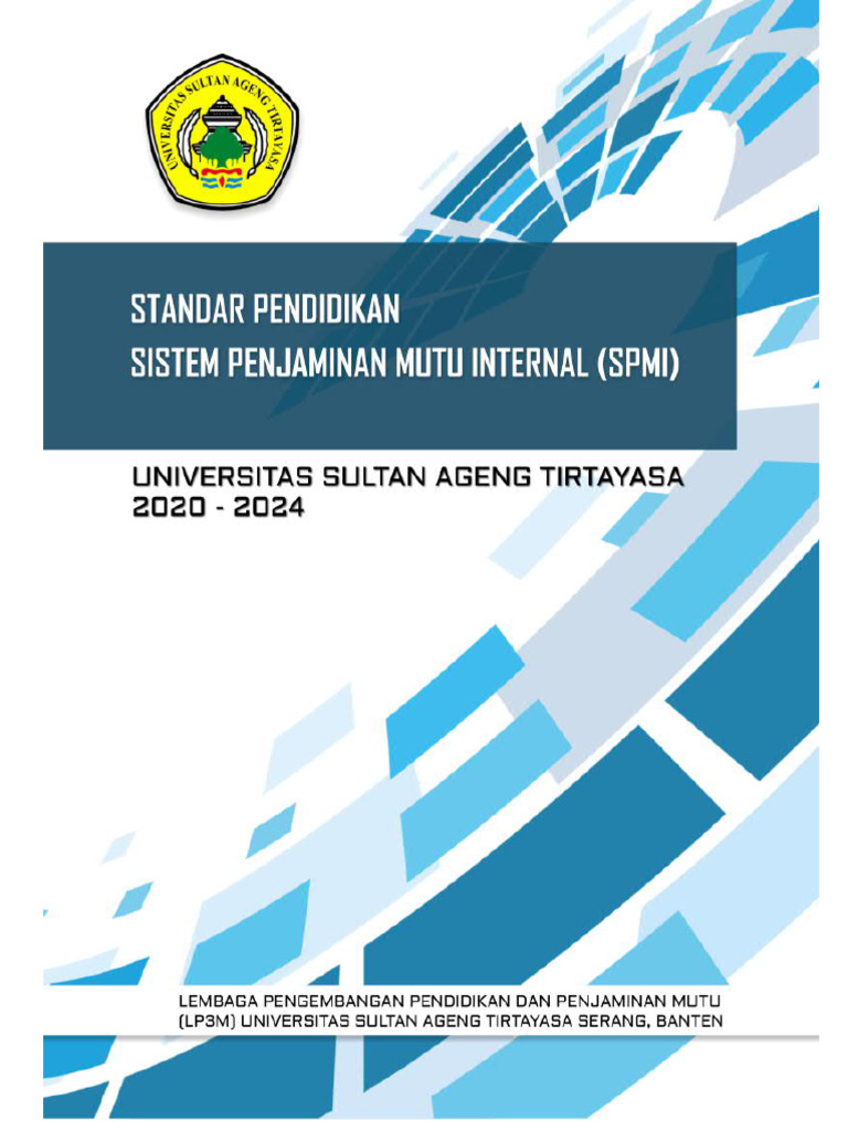 Standar Pendidikan SPMI UNTIRTA 2020 2024 | PDF