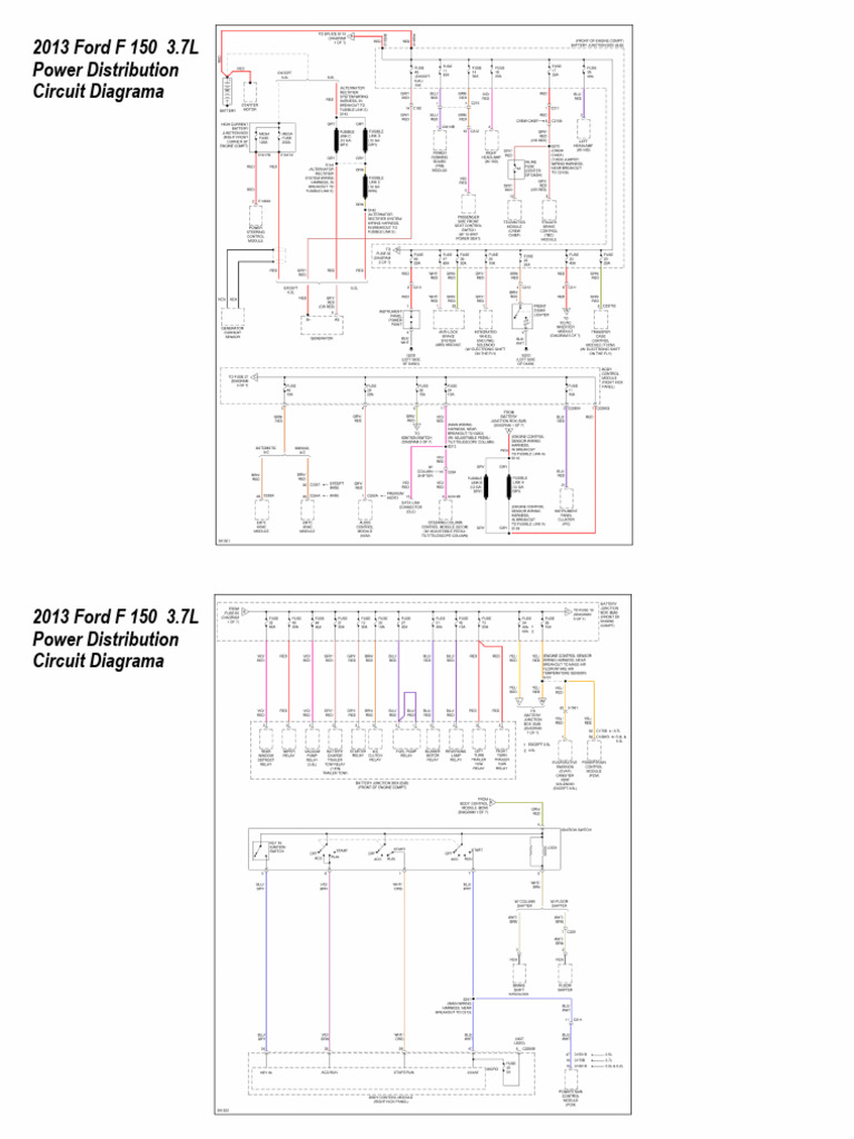 2013 Ford F 150 3.7L Power Distribution Circuit Diagrama | PDF