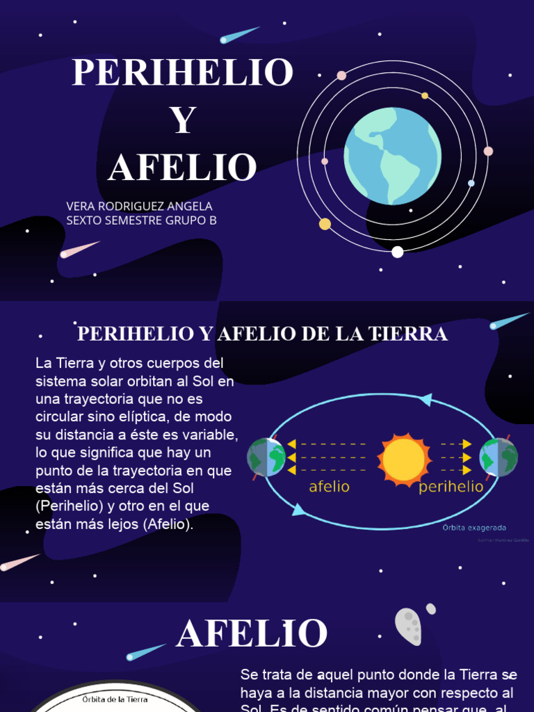 Perihelio y Afelio de la Tierra | PDF | Tierra | Ápside