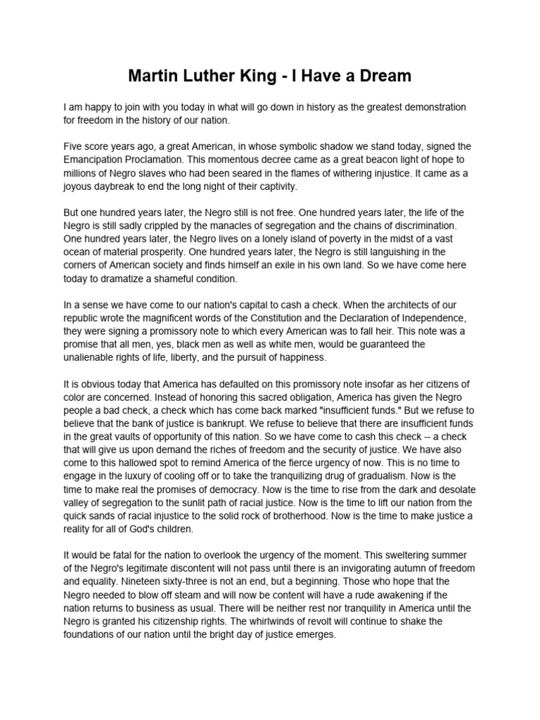 Bejarano Martin Luther King - I Have A Dream | PDF