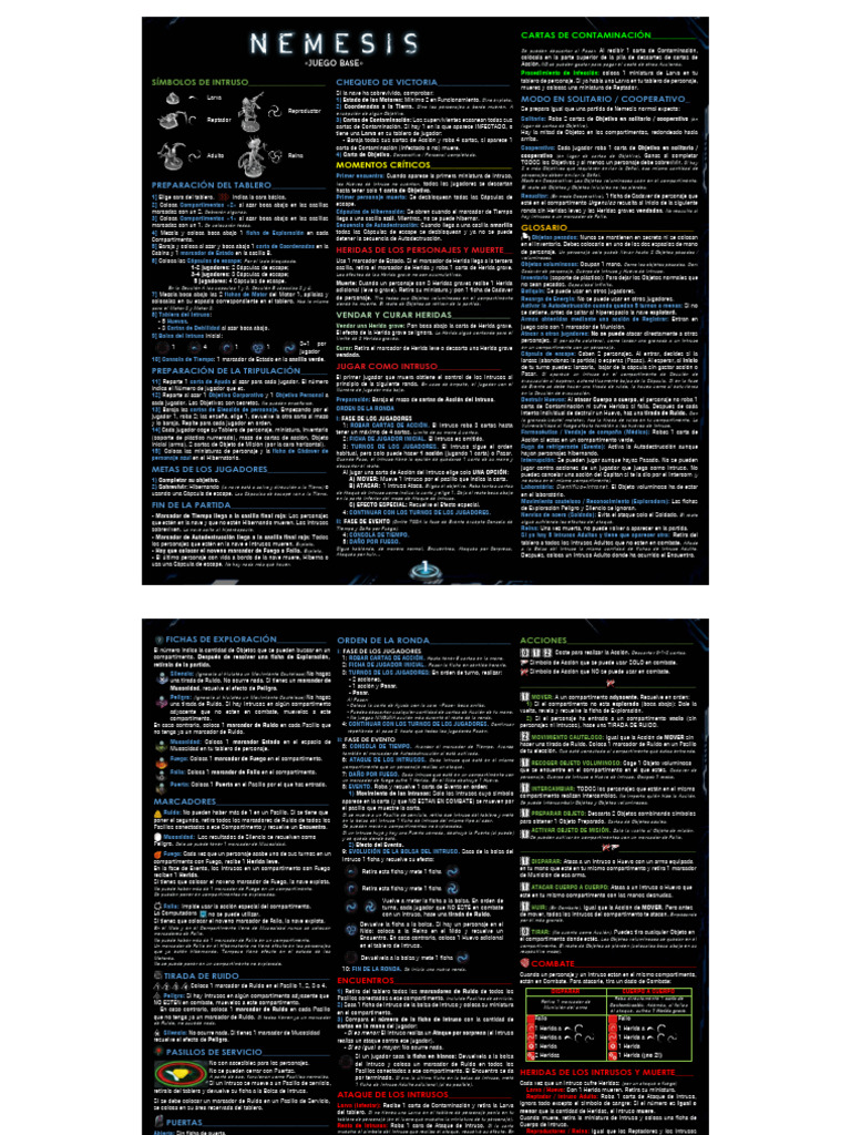 Nemesis - Hoja Resumen - Juego Base - v2 | PDF