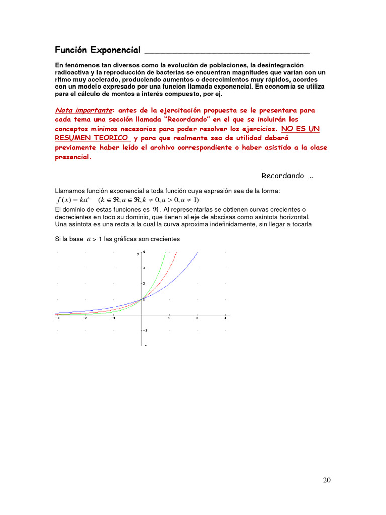 Practico 5 Funcion Exponencial | PDF | Asíntota | Funcion exponencial