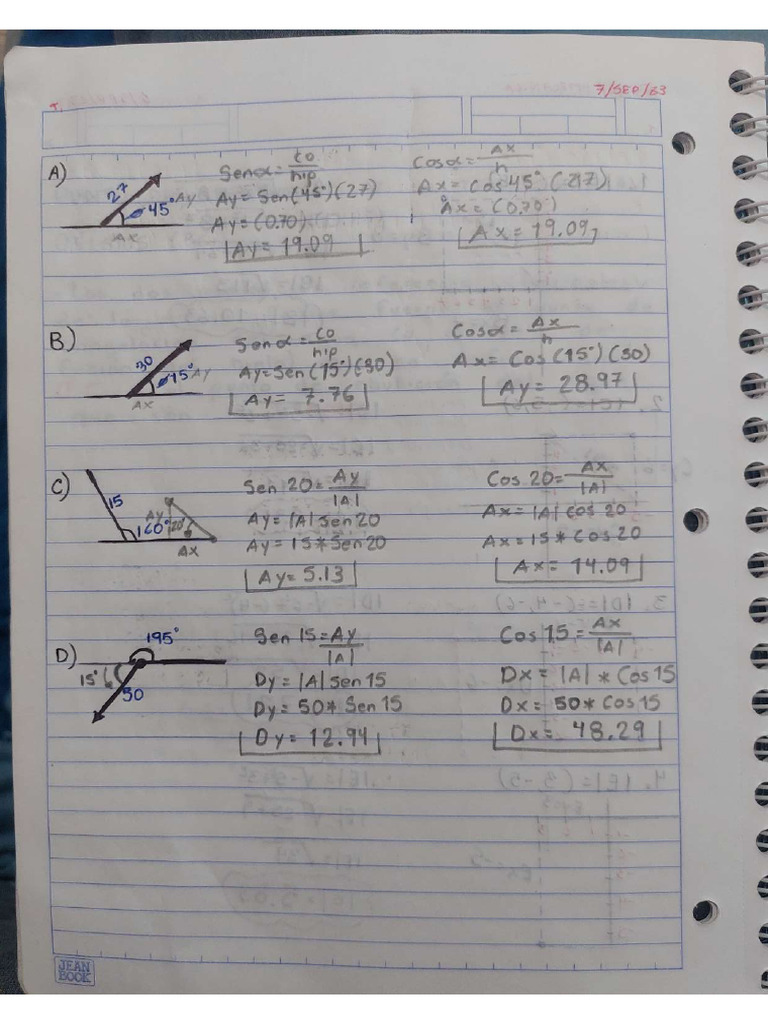 Descomponer Vectores en Sus Componentes Rectangulares. | PDF