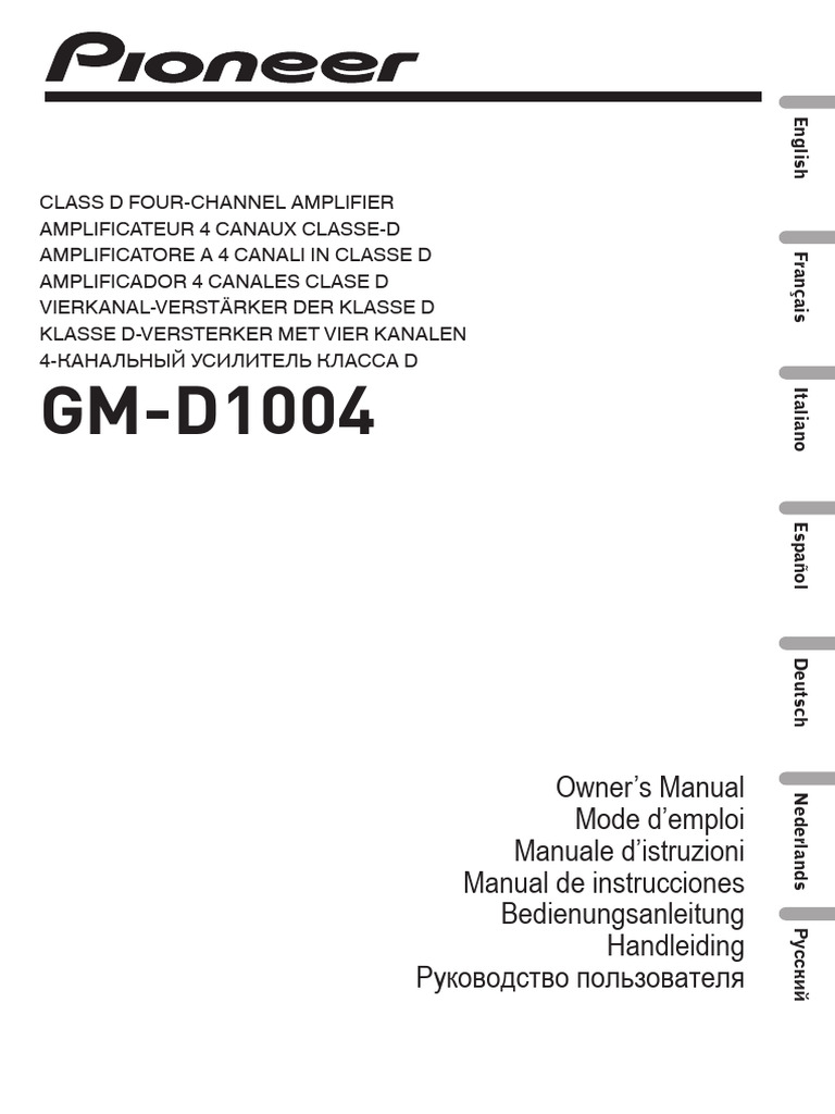GM-D1004 Manual NL en FR de It Ru Es | PDF | Loudspeaker | Amplifier