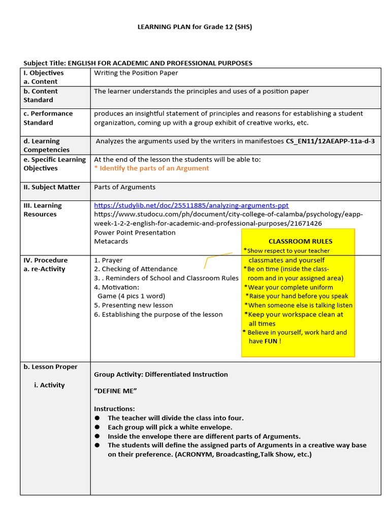 DepEd Lesson Plan 4a's | Download Free PDF | Essays | Learning