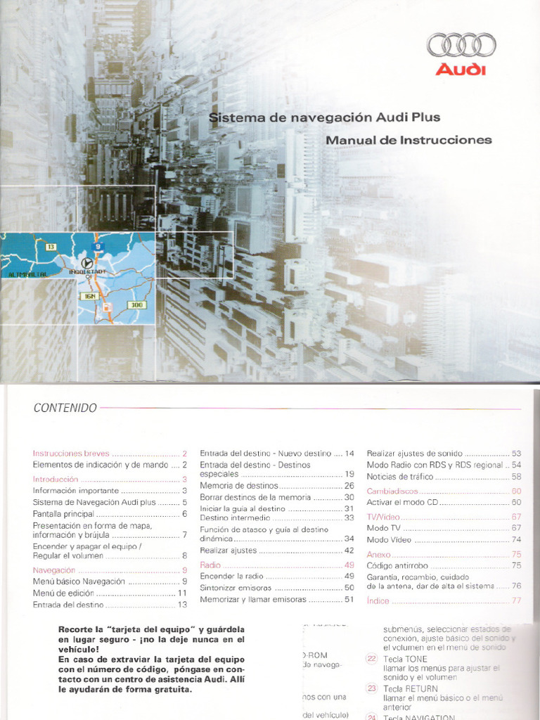 Sistema Navegacion Audi Plus RNS-D | PDF