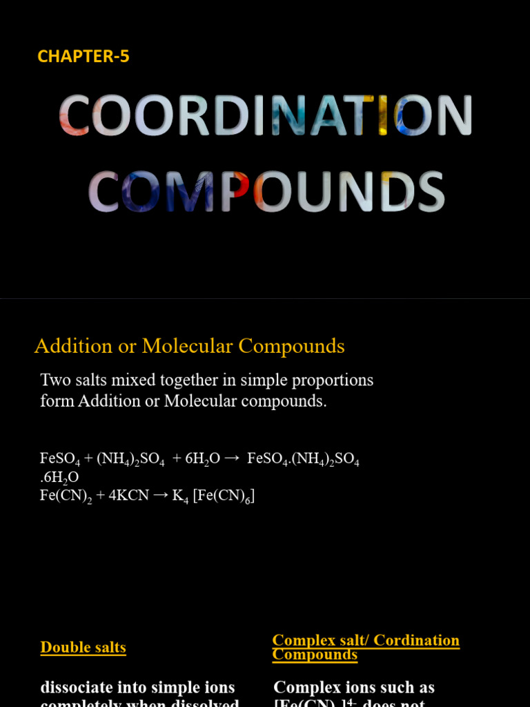 Chem Chap 5 Coordination Compounds | PDF | Coordination Complex | Ligand