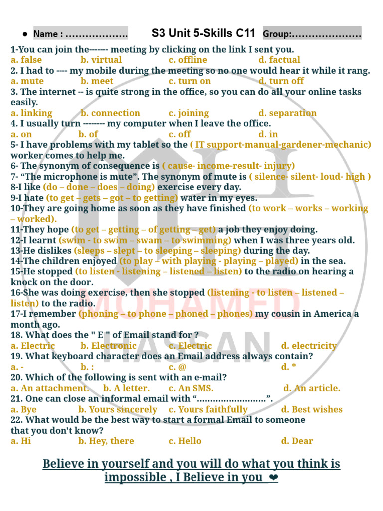 S3 Unit5-Skills C11 | PDF | Gold | Jewellery