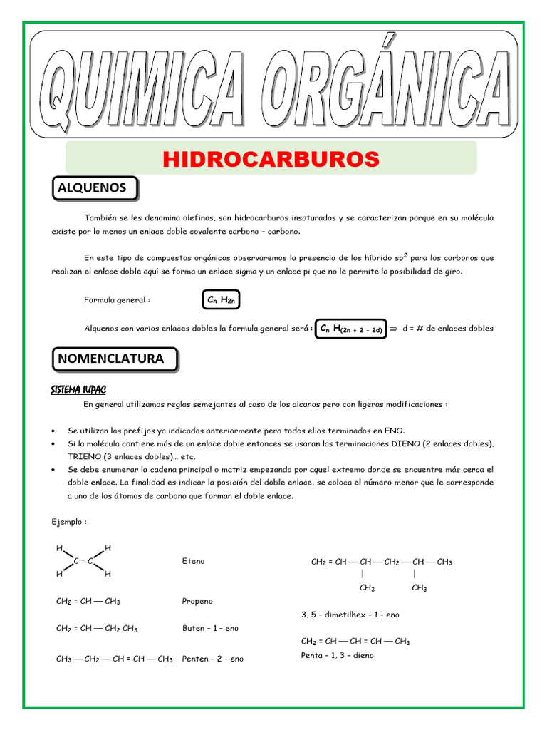 Alquenos - Alquinos | PDF | Alqueno | Química Orgánica