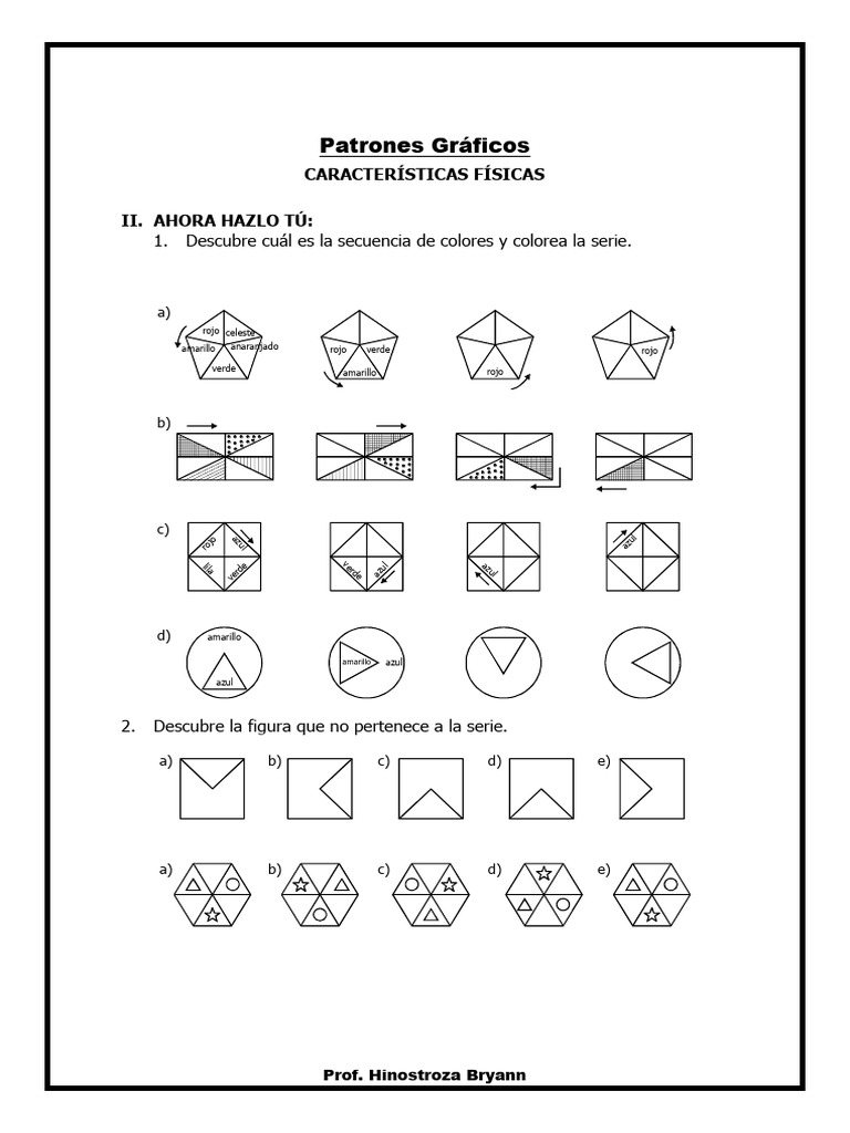 Ejercicios de Patrones Gráficos para Niños | PDF | Los símbolos | Hojas ...