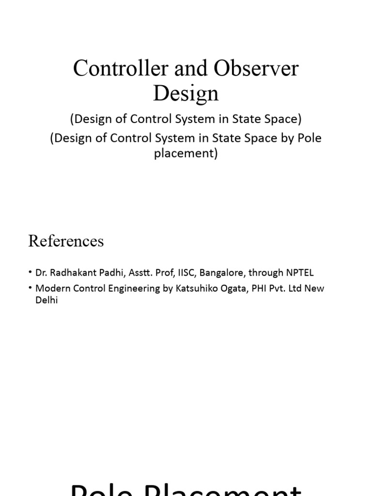 Controller Design | PDF | Matrix (Mathematics) | Control Theory