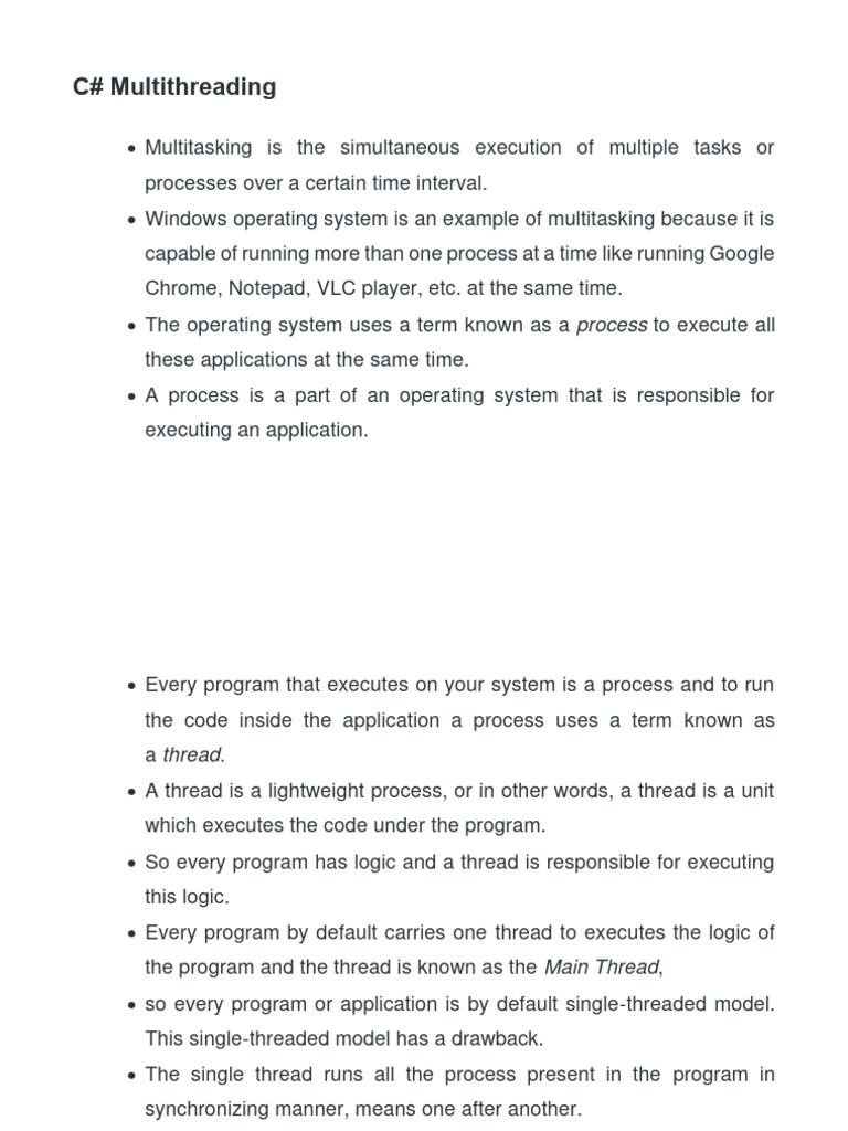 Multithrading | PDF | Thread (Computing) | Process (Computing)