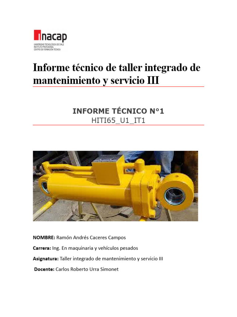 Informe Técnico de Taller Integrado de Mantenimiento y Servicio III | PDF | Acero | Tratamiento ...