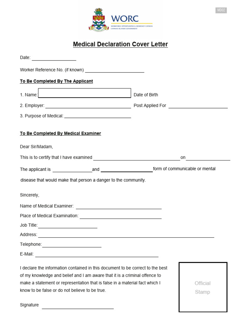 MD02 - Medical Cover Page | PDF