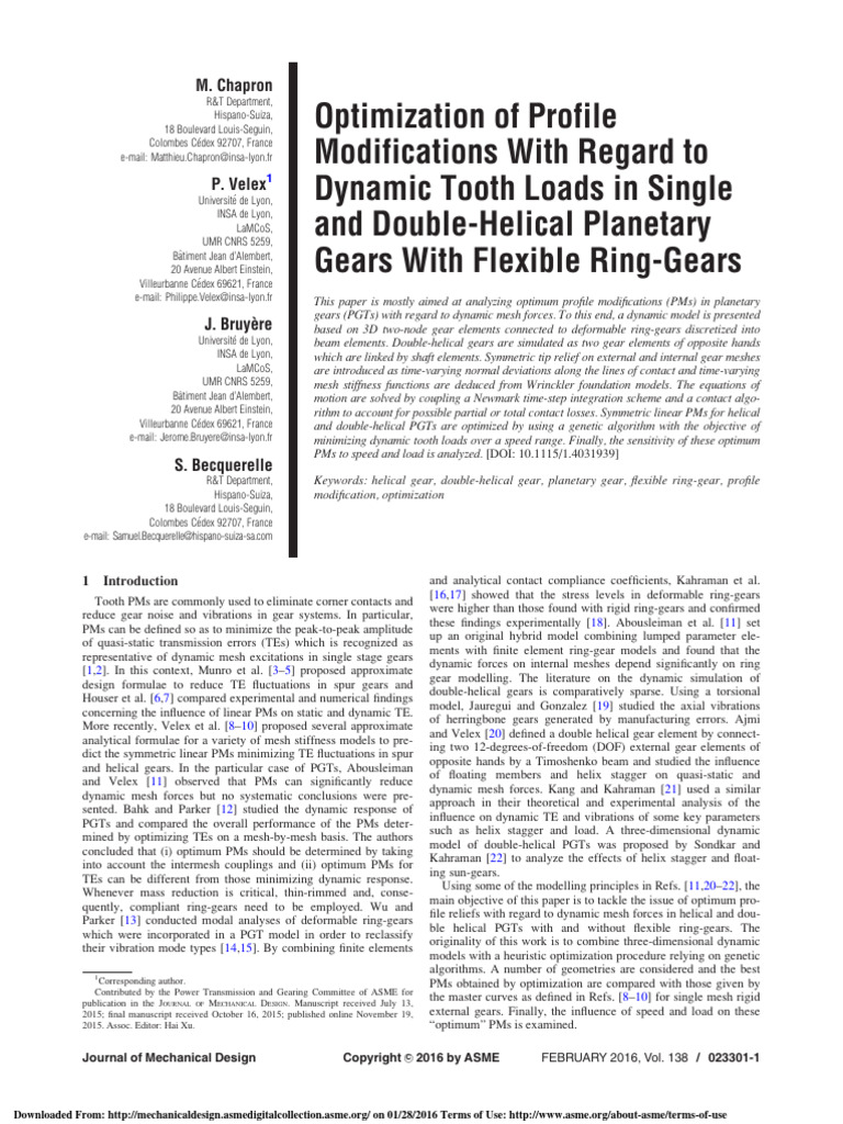 Optimization of Profile Modifications With Regard To Dynamic Tooth ...
