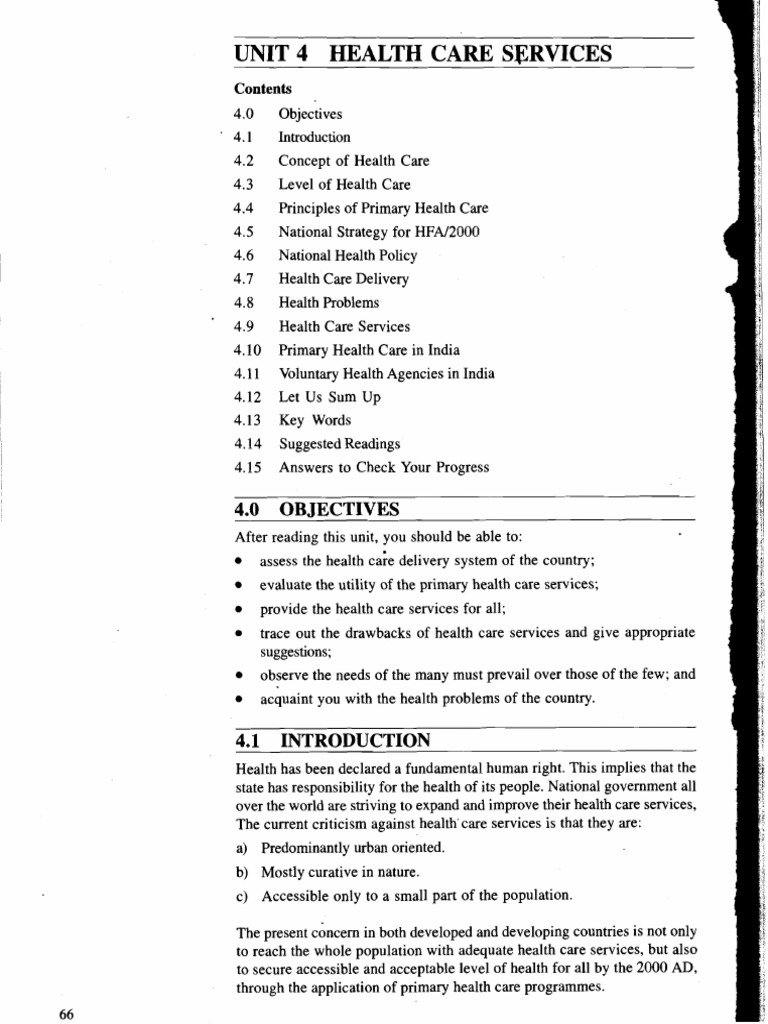 Unit 4 | PDF | Health Care | Sanitation