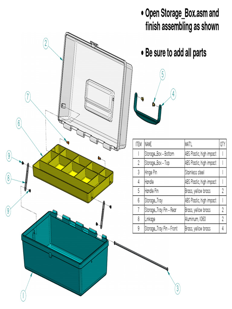 Open Storage - Box - Asm and Finish Assembling As Shown Be Sure To Add ...