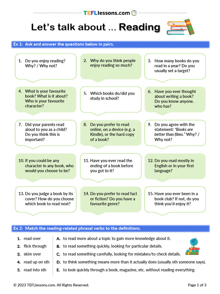 Reading Phrasal Verbs and Discussion | PDF | Question | Phrase