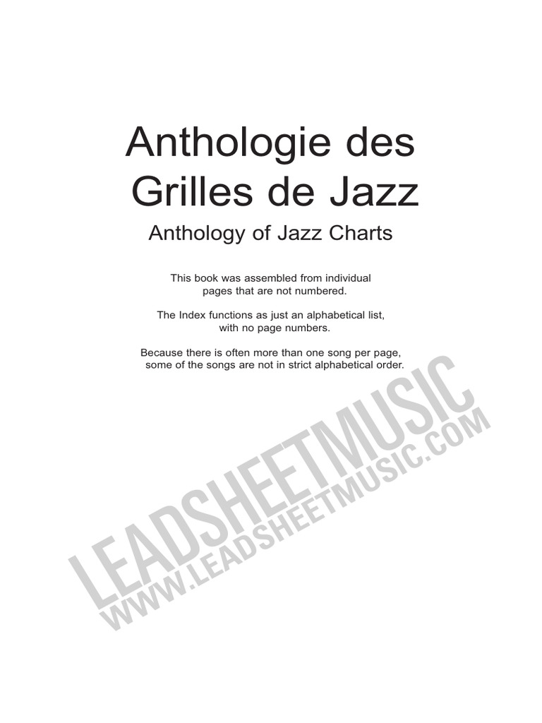 Jazz Lead Sheet Anthology | PDF | Blues