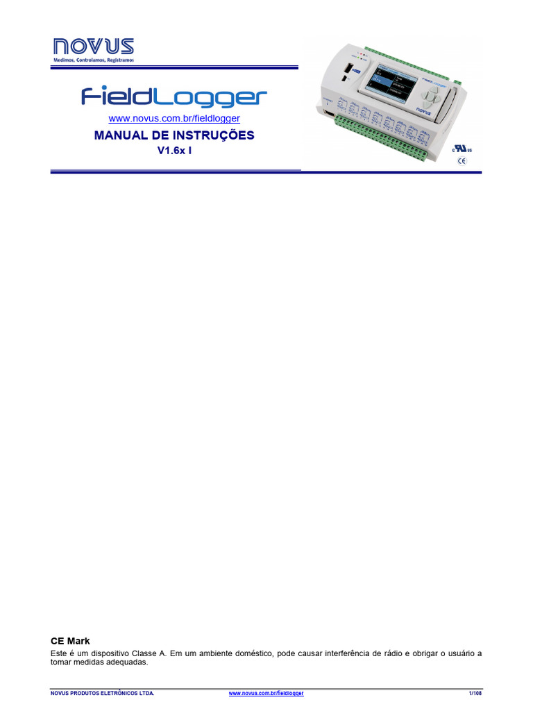 Manual de Instruções - Fieldlogger Novus | PDF | Protocolo de ...