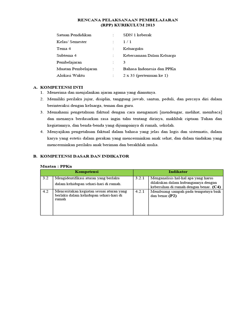 RPP PPL 1 YUSN Revisi KOMPREHENSIF | PDF | Karier & Perkembangan | Kesehatan Holistik