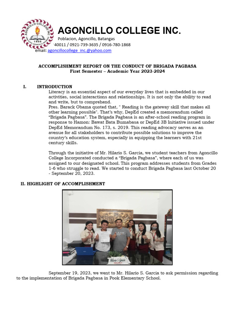 Narrative Report | PDF | Education Theory | Cognitive Psychology