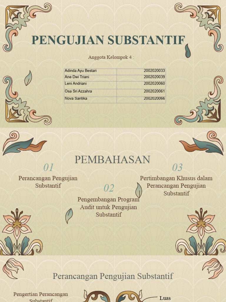 Kel 4. Pengujian Substantif | PDF