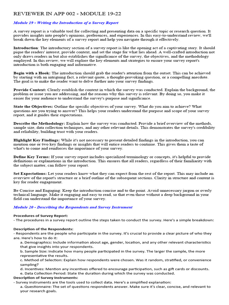 Reviewer in App 002 - Module 19-22 | PDF | Survey Methodology | Sampling (Statistics)