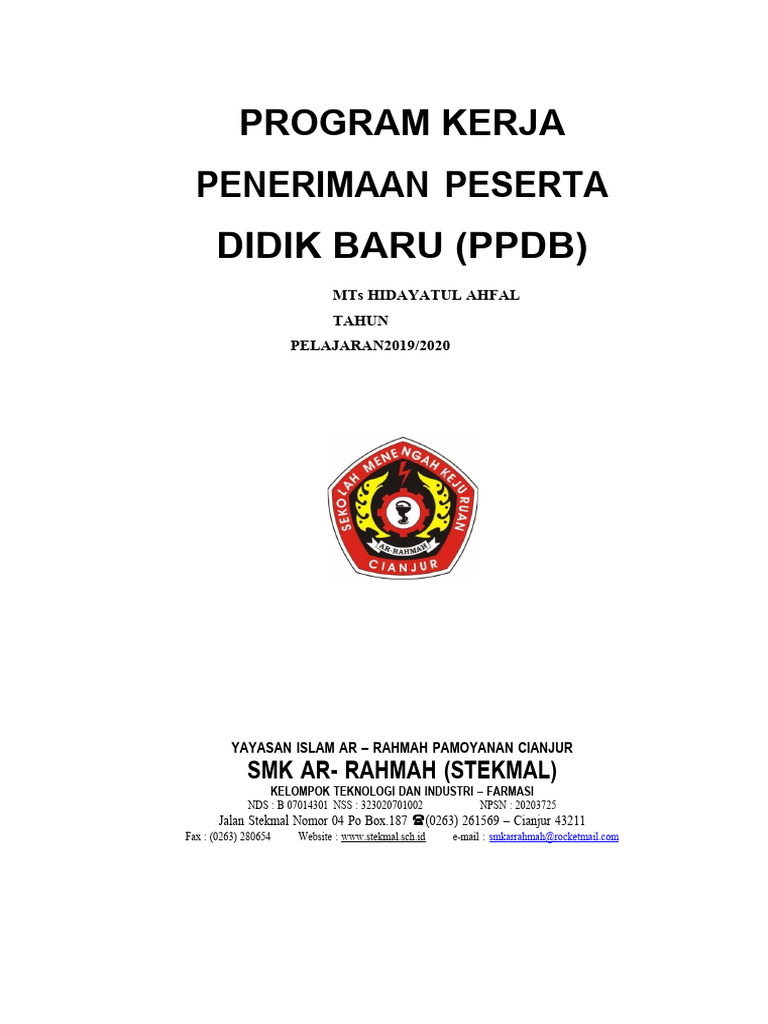 Program Kerja PPDB | PDF | Bisnis