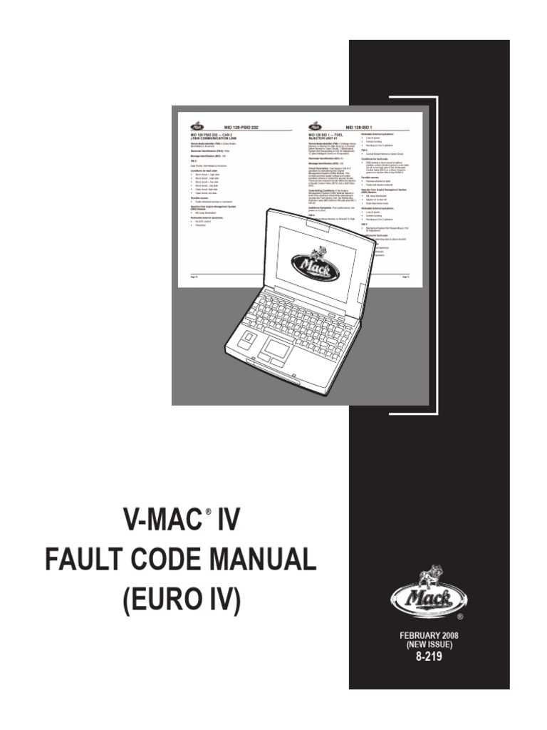 V-Mack Iv (Euro) Fault Codes Manual | PDF | Throttle | Turbocharger