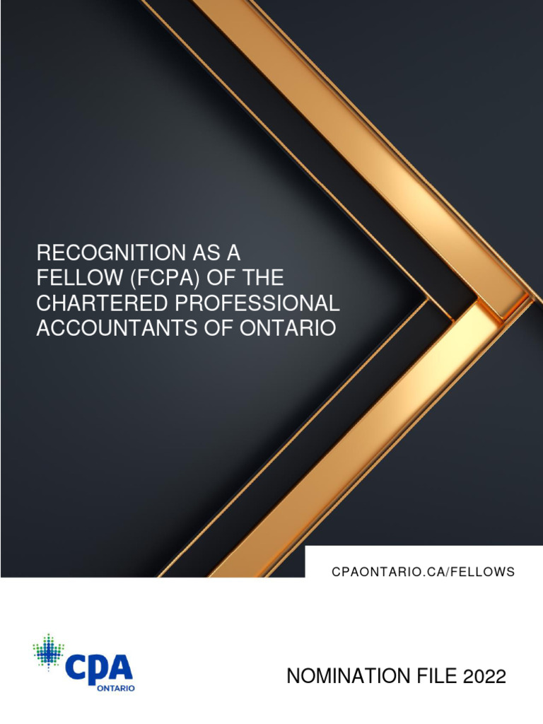 CPA Ontario Fellows Nomination FY22 SAMPLE | PDF | Accountant | Accounting