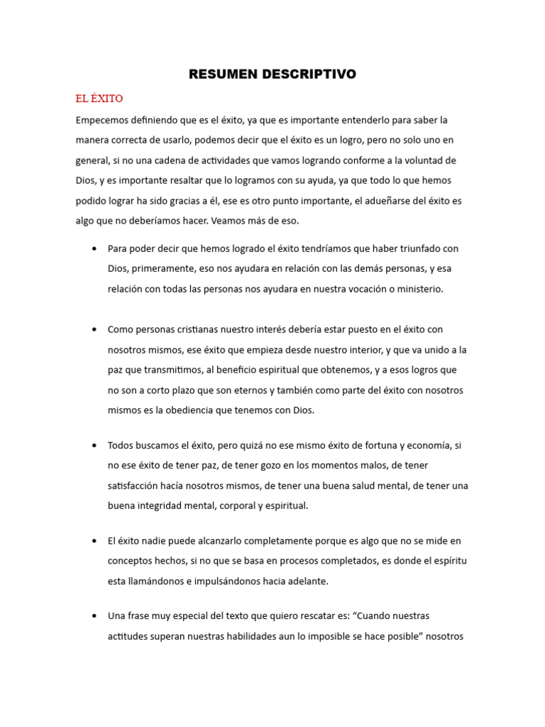 RESUMEN DESCRIPTIVO Sandra | PDF