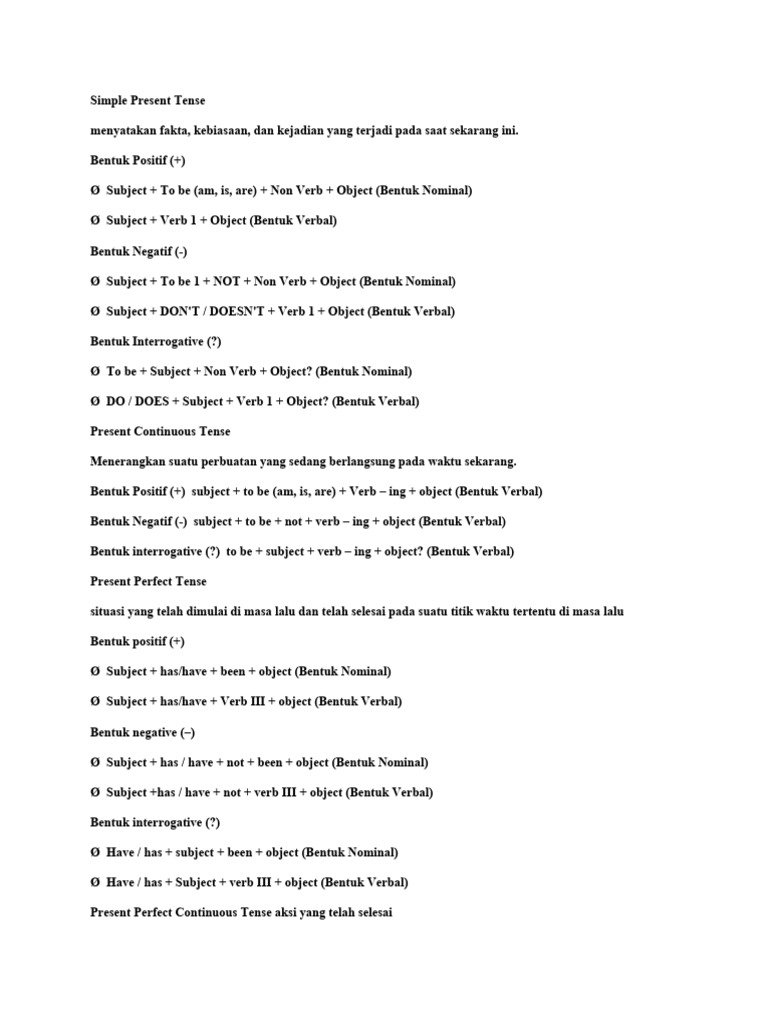Simple Present Tense | PDF